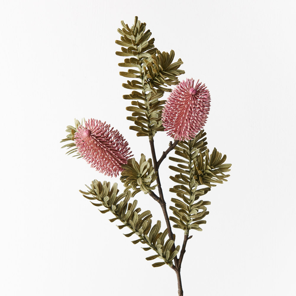 Artificial Banksia Spray Pink 66cm Set of 12 — Flora Designs Australia