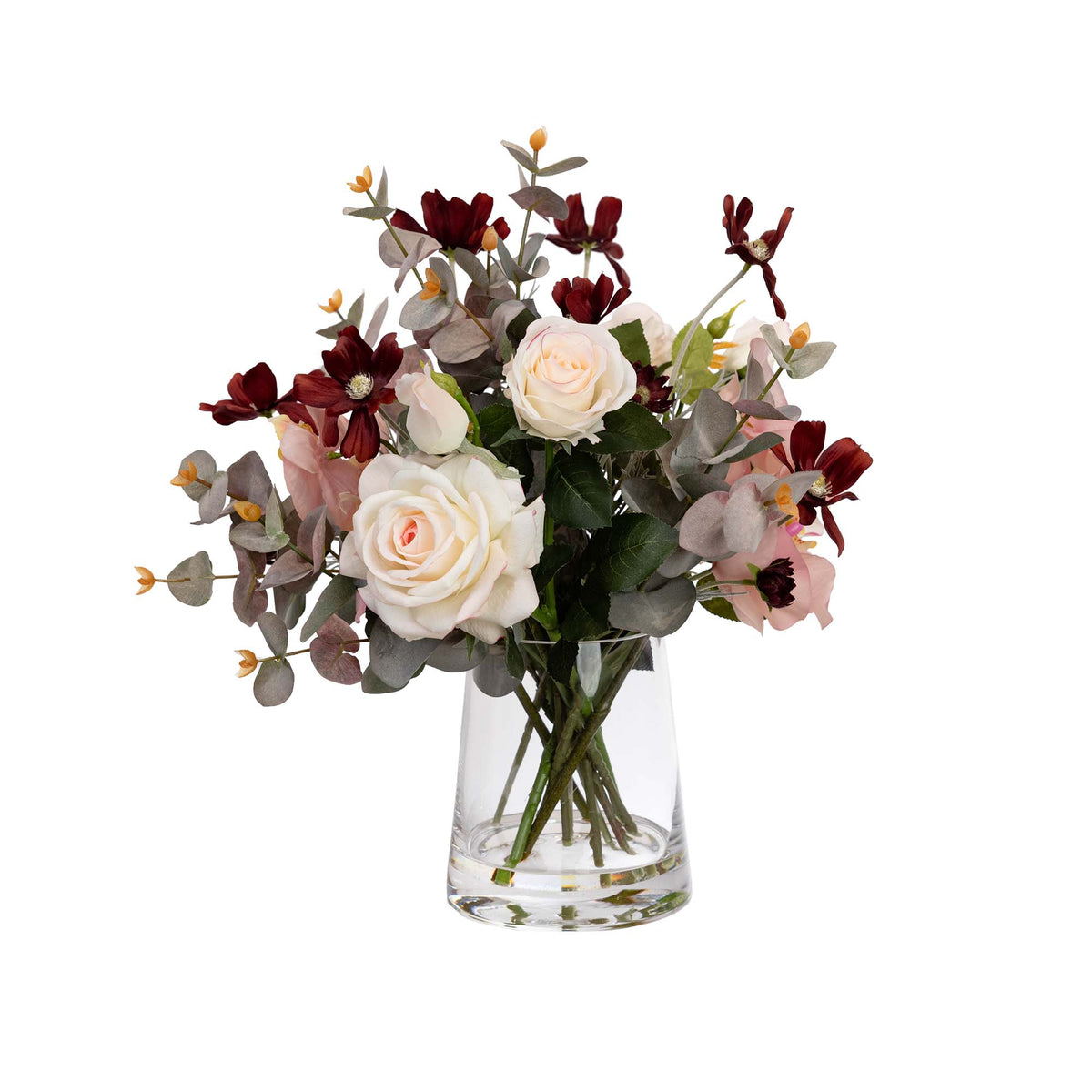 Artificial Orchid & Cosmo Mixed Arrangement In Glass 42cm — Flora ...