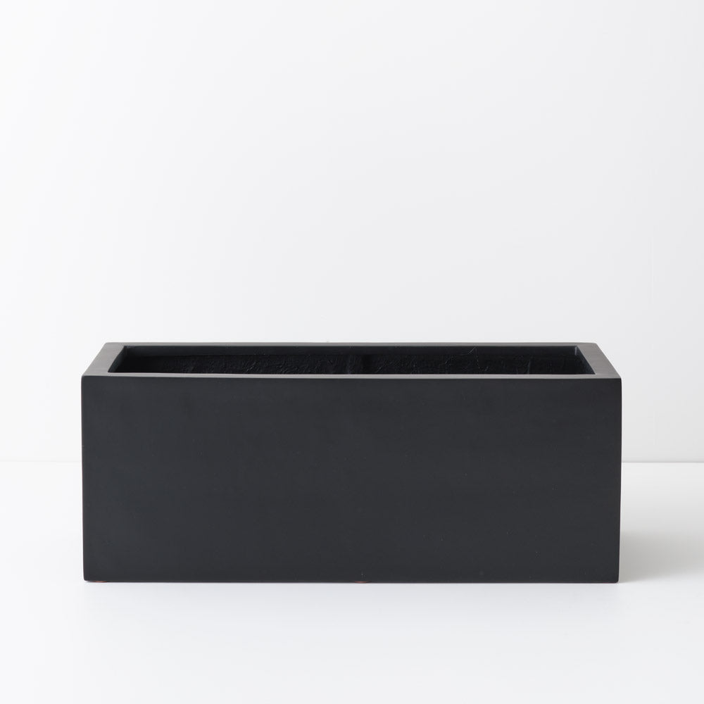 Scarlo Trough Planter Box 30cm Black — Flora Designs Australia