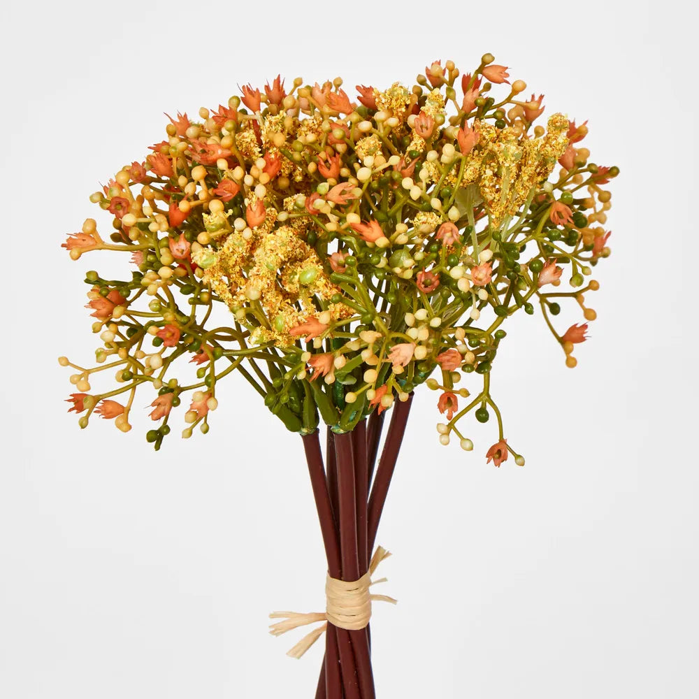 Artificial Orange Yellow Gyp Bush Bouquet 28cm – Pack of 12 — Flora ...