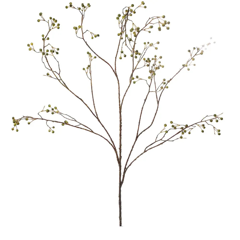 Artificial Mini Berry Branch Green 120cm Pack of 6 — Flora Designs ...