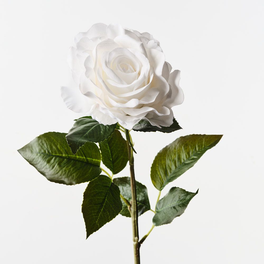 Artificial Rose Juliette Winter White 65cm — Flora Designs Australia