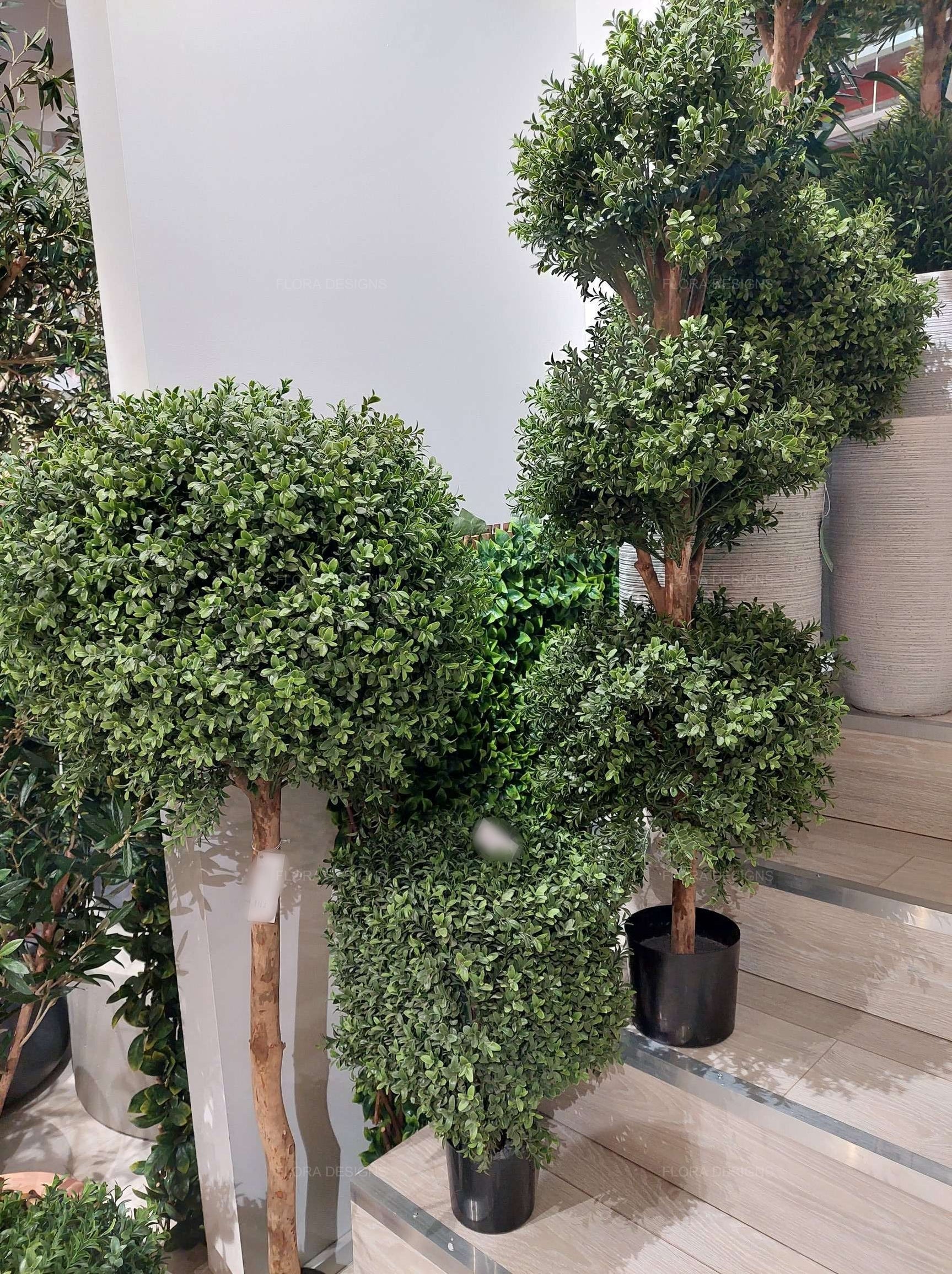 Artificial Boxwood Triple Ball Topiary Tree 120cm — Flora Designs Australia
