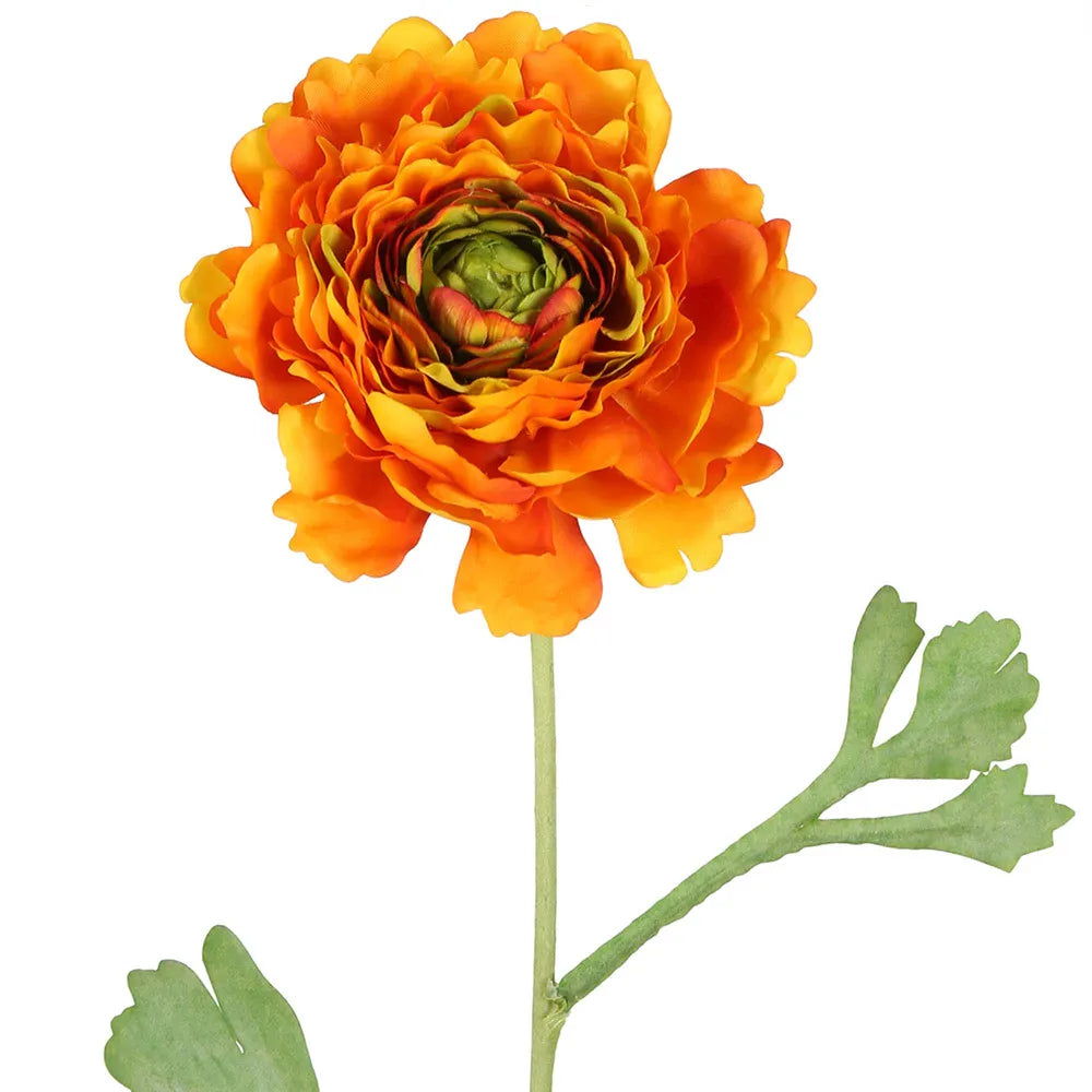 Artificial Ranunculus Stem Orange 56cm Pack of 12 — Flora Designs Australia